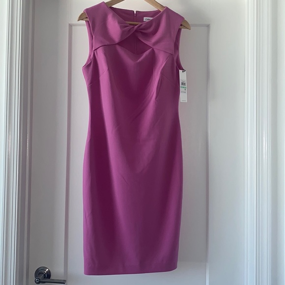 Calvin Klein | Dresses | Nwt Pink Calvin Klein Sleeveless Knotted ...